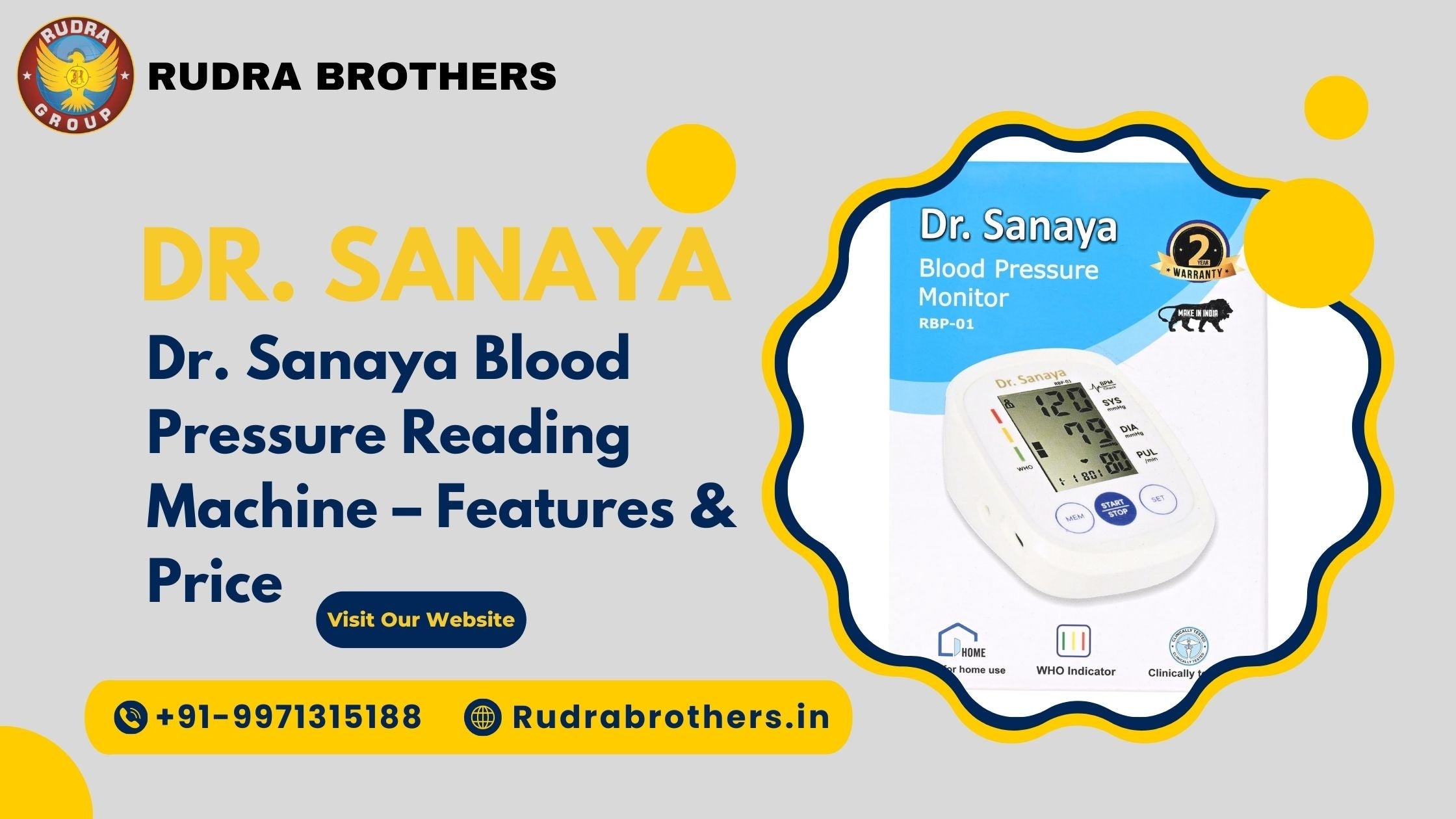 Dr. Sanaya Blood Pressure Reading Machine – Features & Price